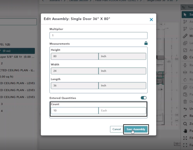 Entered Quantity Assemblies | Vector Knowledge Base