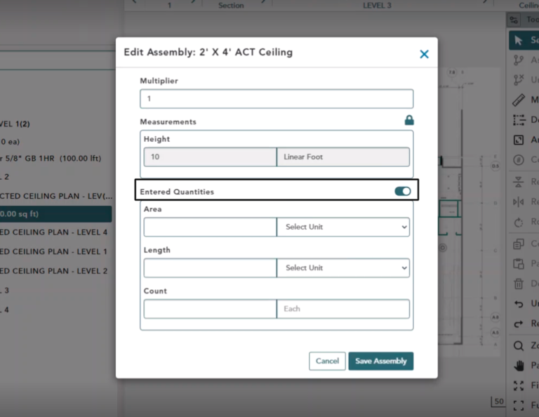Entered Quantity Assemblies | Vector Knowledge Base
